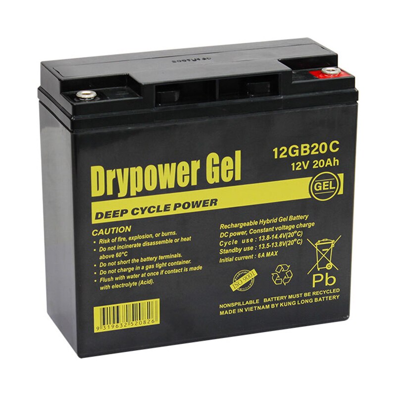 Drypower 12V 20Ah Sealed Gel Deep Cycle Battery - Battery World