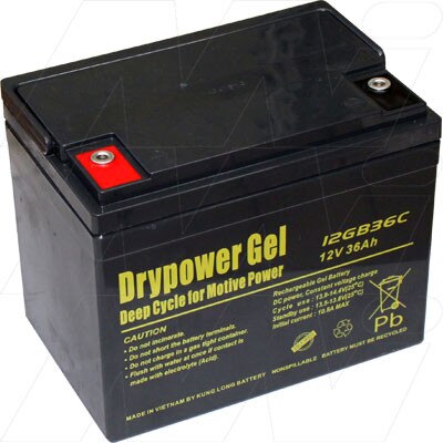 Drypower 12V 36Ah Gel Type SLA Cyclic Battery - Battery World