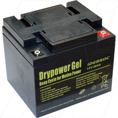 Drypower 12V 50Ah Gel Type SLA Cyclic Battery - Battery World