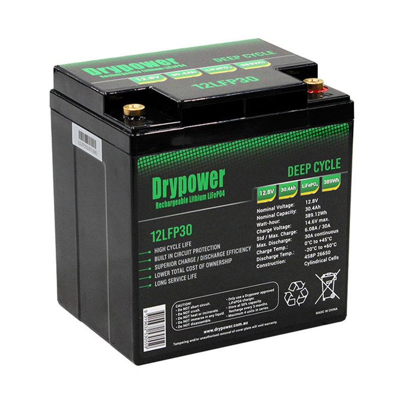 12.8V 30.4Ah (5hr rate) 4S8P LiFePO4 Battery M6 Terminal - Battery World