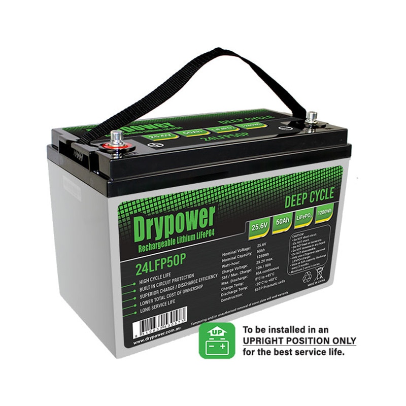 25.6V 50Ah (5hr rate) 8S1P Prismatic LiFePO4 Battery M8 - Battery World