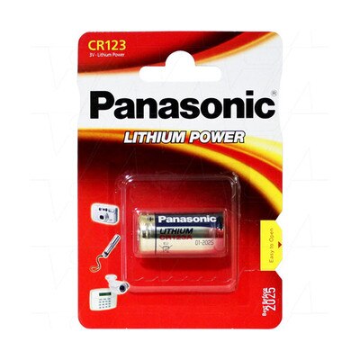 Panasonic CR123A 3V 1550mAh Lithium Battery - Battery World
