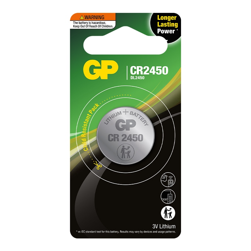 GP CR2450 3V 550mAh Lithium Coin Cell - Battery World