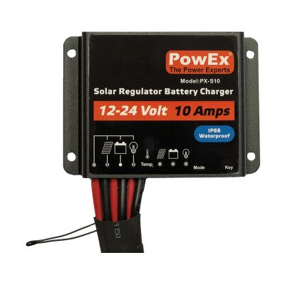 PowEx 12V/24V 10 Amp Waterproof Solar Charger - Battery World